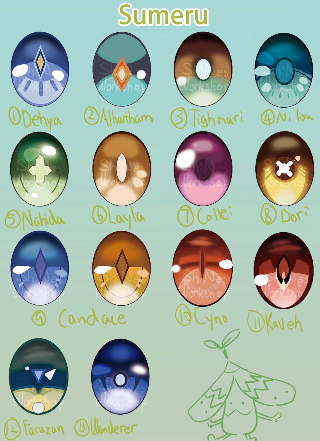 Shines Workshop Anime Style Eye: Genshin Impact All Characters Sumeru ...