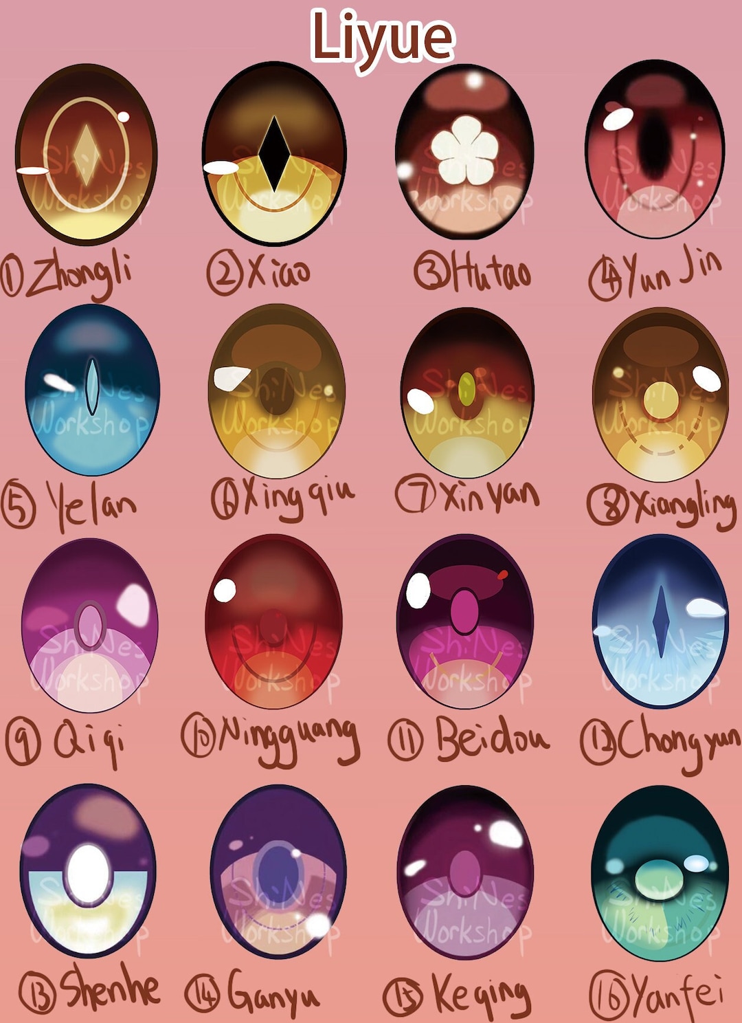 Shines Workshop ※ Anime Style Eye: Genshin Impact - All Characters ...
