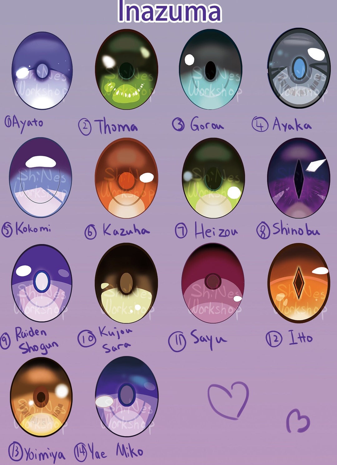 Shines Workshop ※ Anime Style Eye: Genshin Impact - All Characters ...