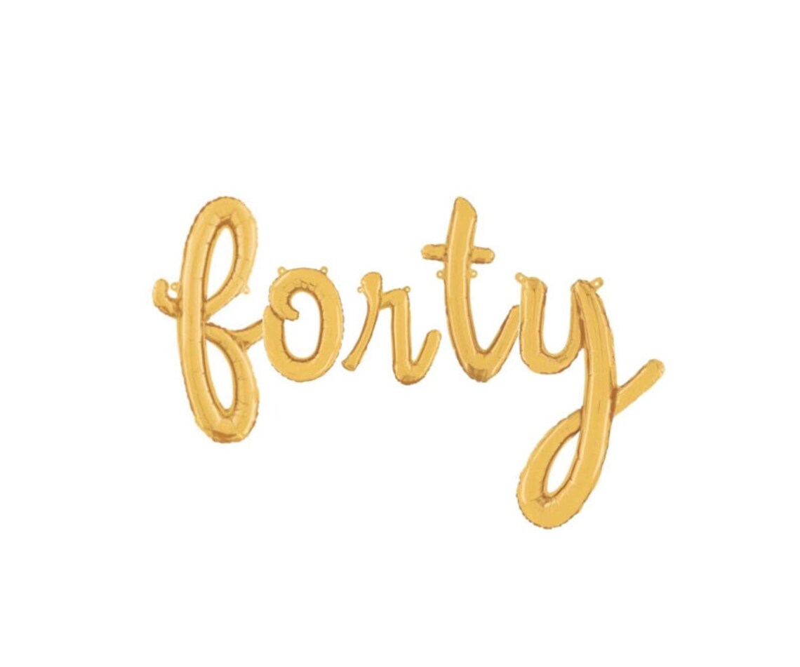 16 Script Cursive Balloon forty Foil Letters - Etsy
