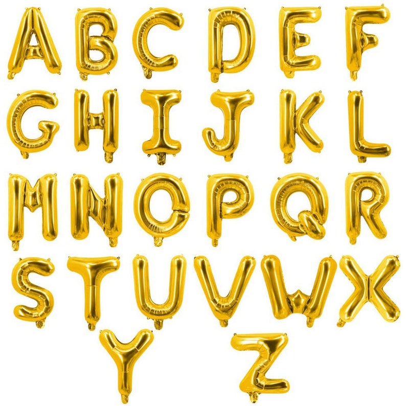 16 Capital Gold Foil Letters Numbers Symbols Balloons - Etsy