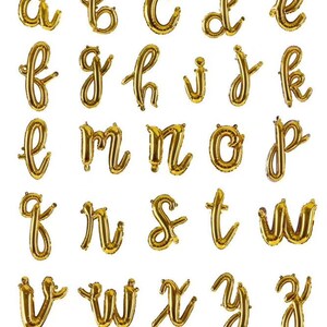 16 Script one Cursive Balloon Foil Letters - Etsy