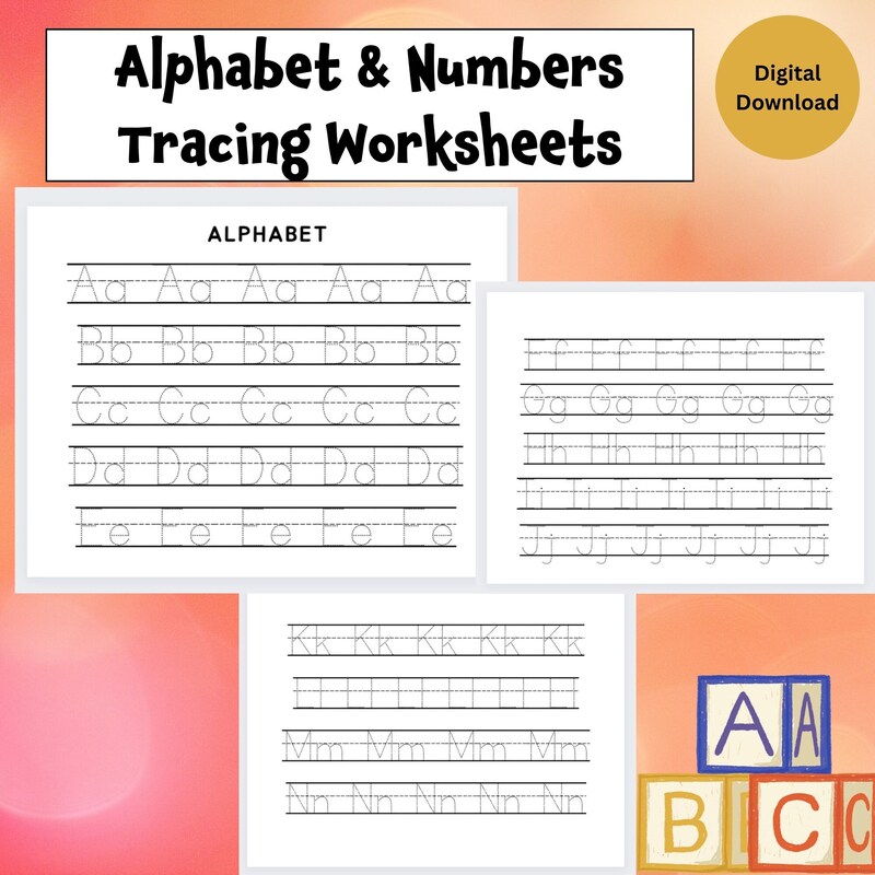 Alphabet and Number Tracing - Etsy