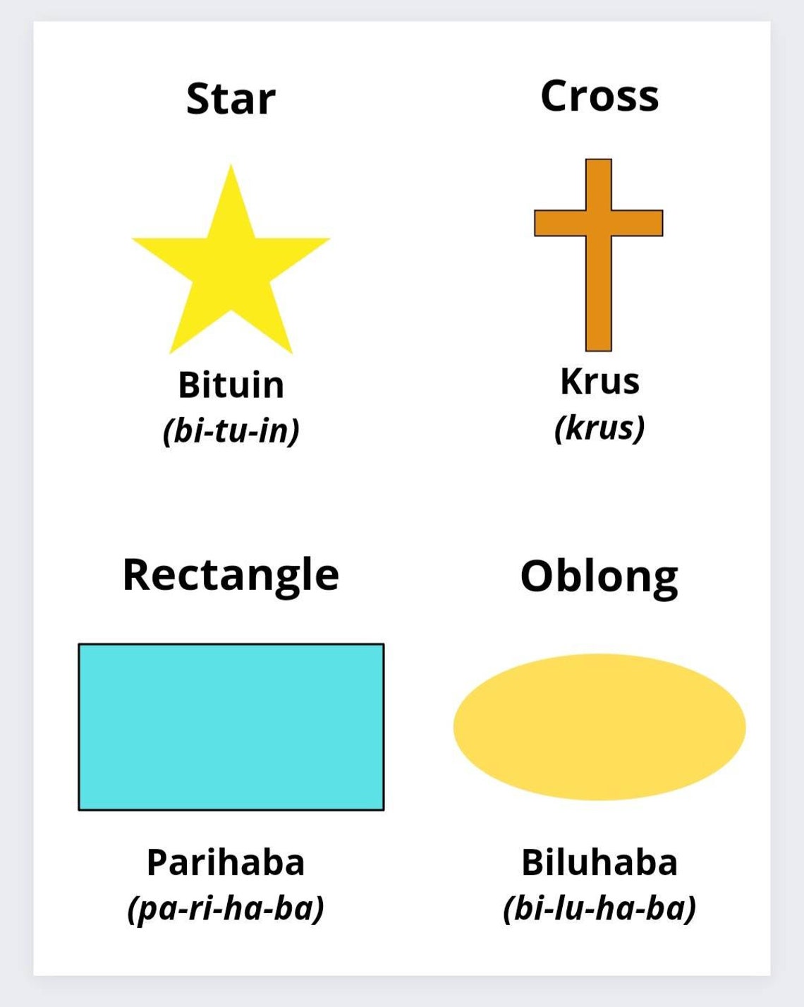English-filipino Shapes Flashcards / Printable Bilingual Flashcards ...