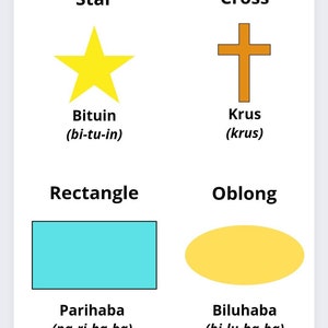 English-filipino Shapes Flashcards / Printable Bilingual Flashcards ...