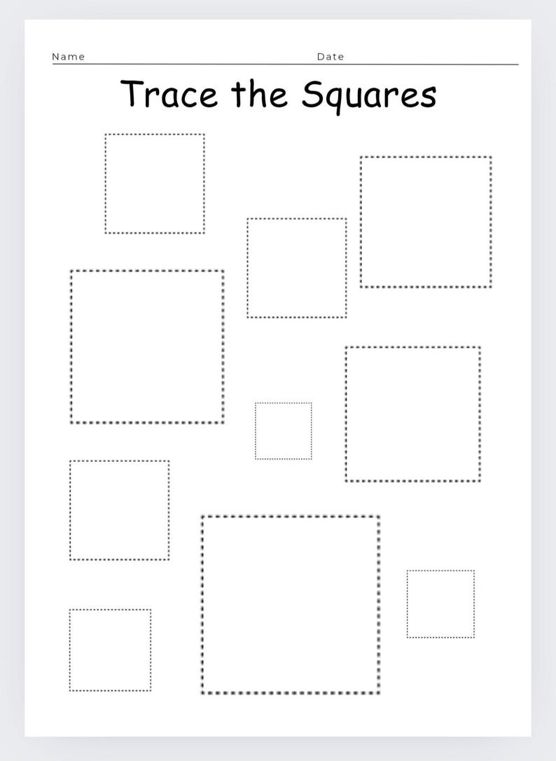 Shape Tracing Worksheets - Etsy
