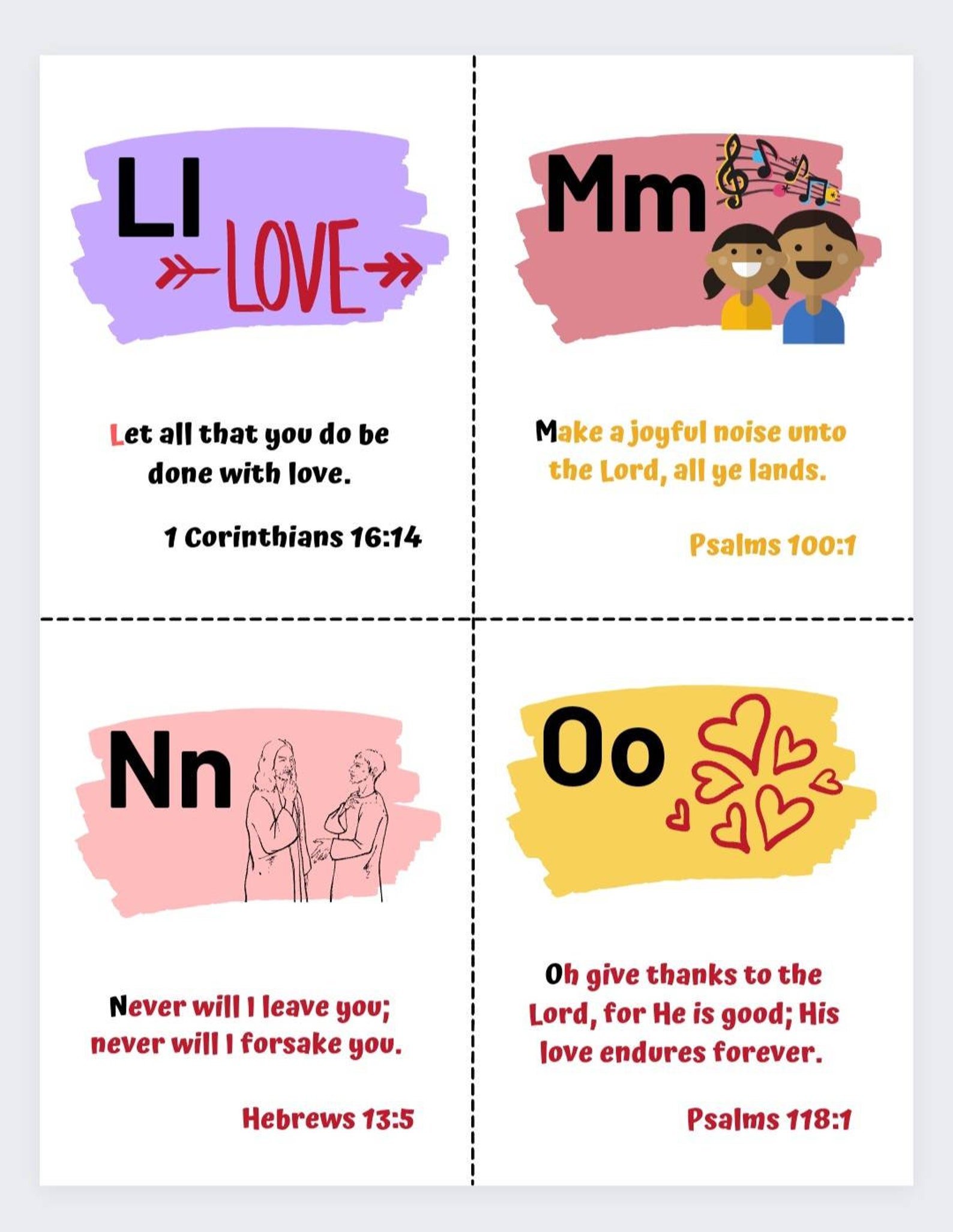 Printable ABC Bible Card / Memory Verse Card / Bible ABC / ABC Bible ...