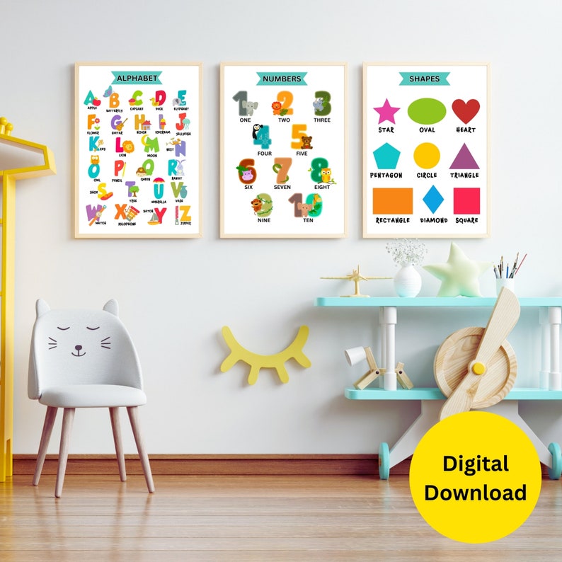 Educational Poster Set of 6, Classroom Posters, Classroom Wall Art ...