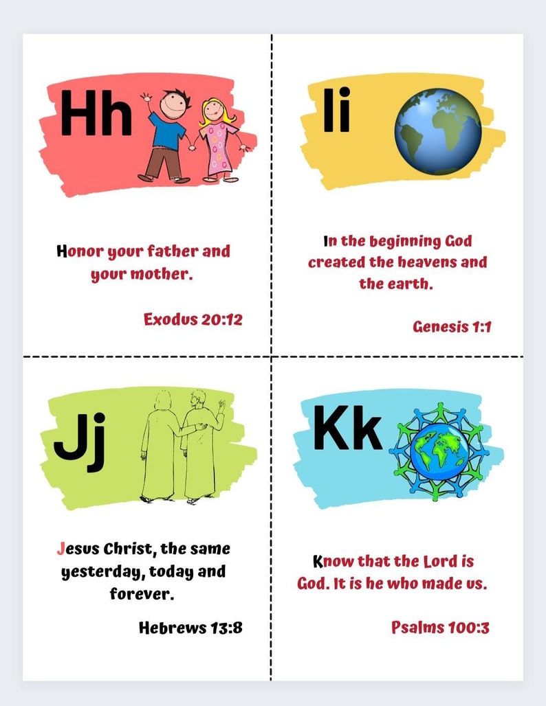 Printable ABC Bible Card / Memory Verse Card / Bible ABC / ABC Bible ...