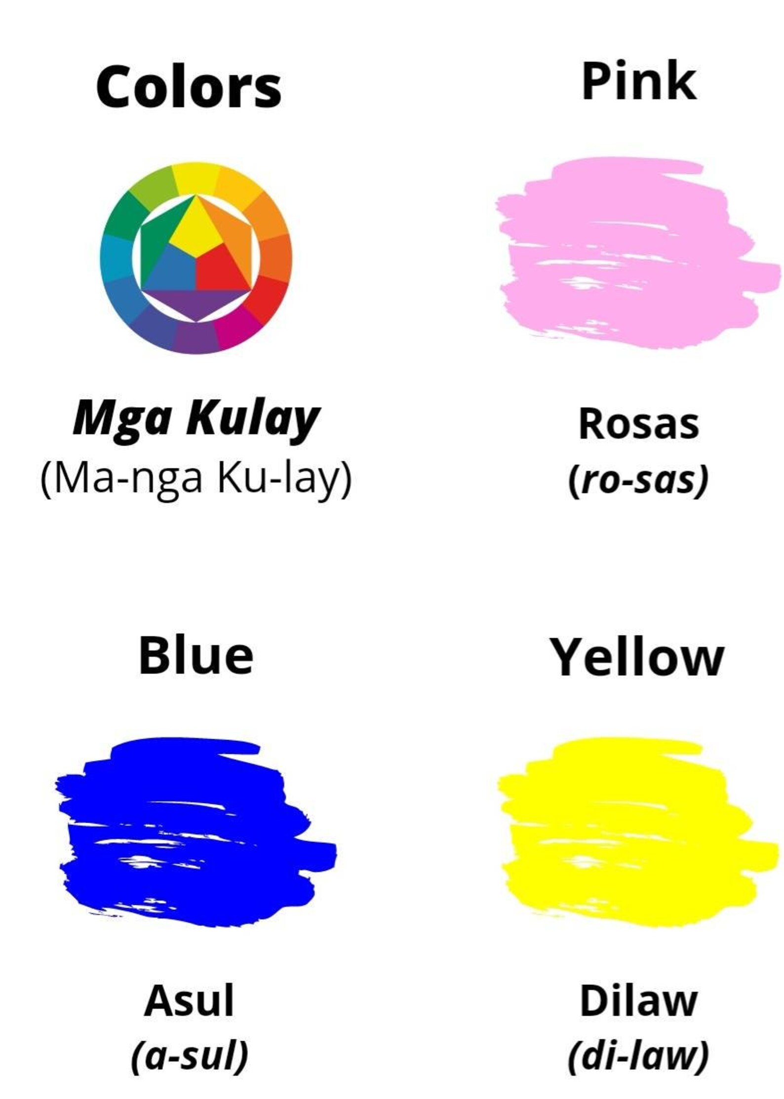 Printable English-filipino Colors / Learning Colors in Filipino ...