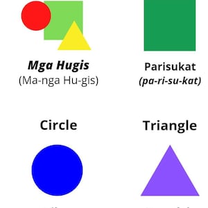 English-filipino Shapes Flashcards / Printable Bilingual Flashcards ...