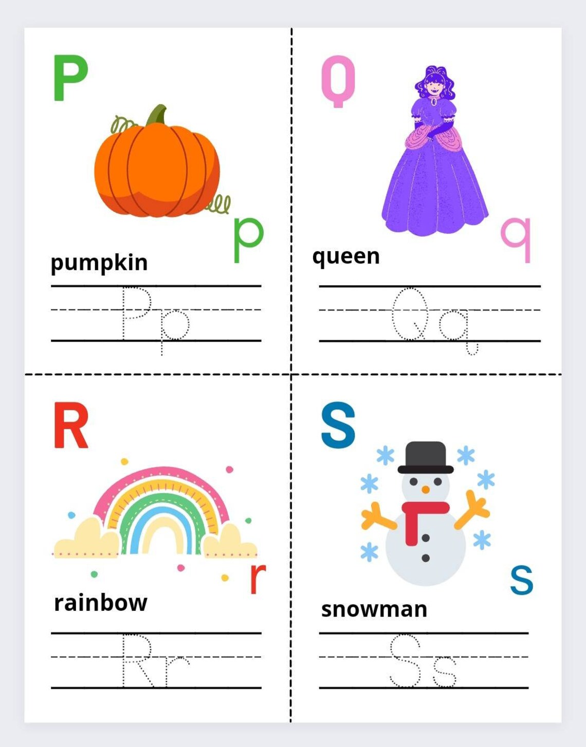 Alphabet Tracing Flashcards/ Printable Alphabet Cards/uppercase and ...