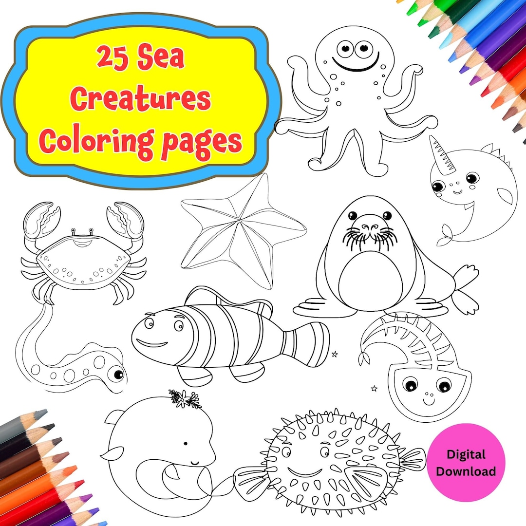 Sea Animals Coloring Pages, Under the Sea Coloring Sheets, Sea Life ...