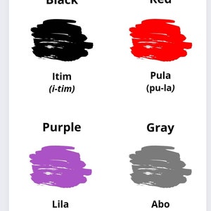 Printable English-filipino Colors / Learning Colors in Filipino ...