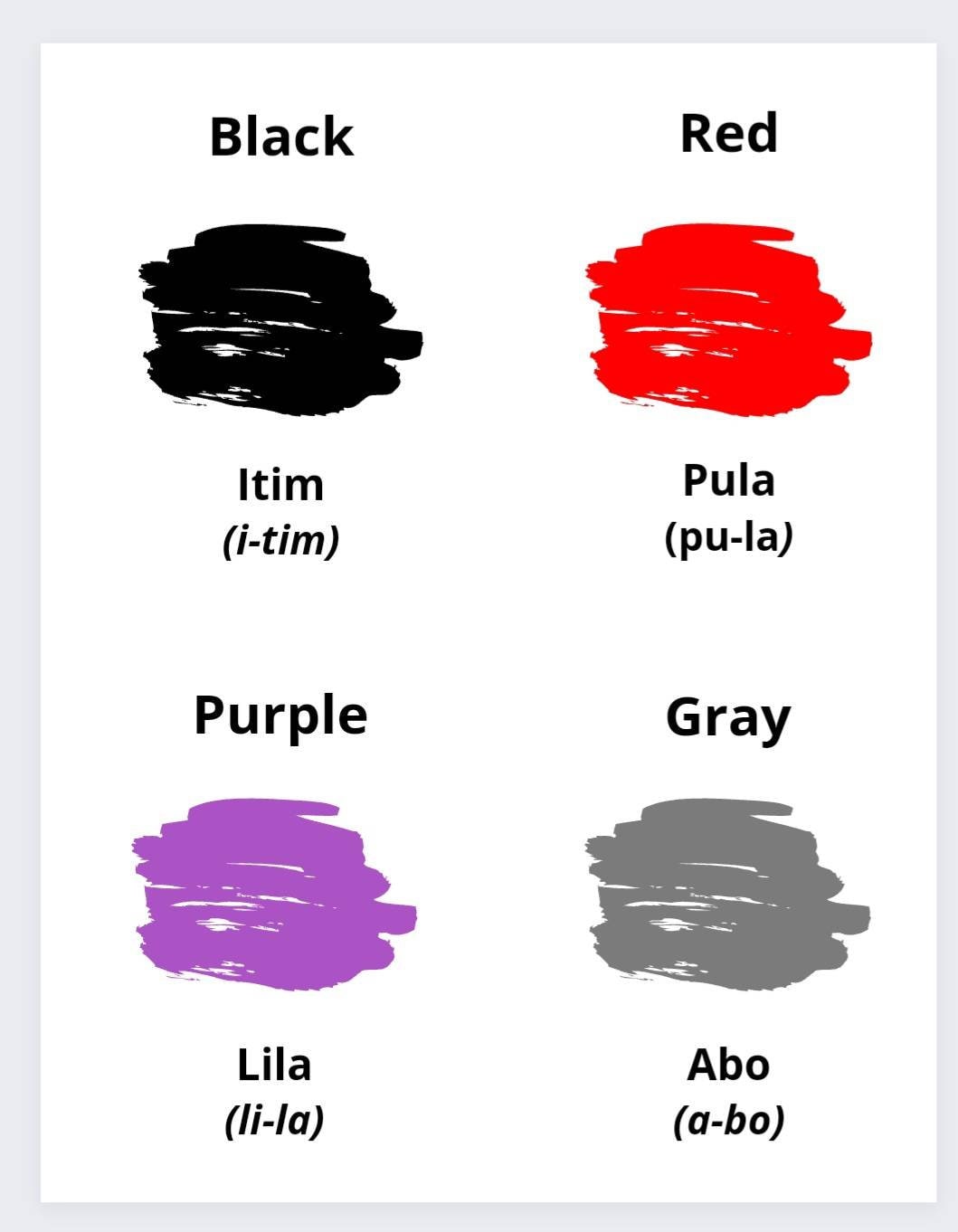 Printable English-filipino Colors / Learning Colors in Filipino ...