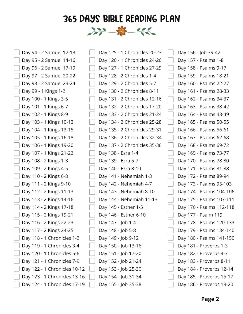 365 Day Bible Reading Plan | Printable Scripture Reading Guide | Read ...
