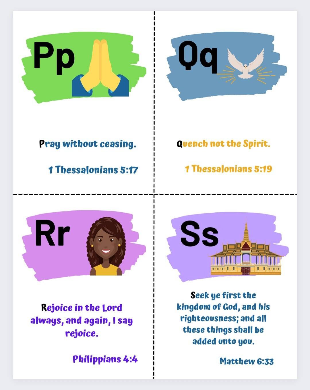 Printable ABC Bible Card / Memory Verse Card / Bible ABC / ABC Bible ...