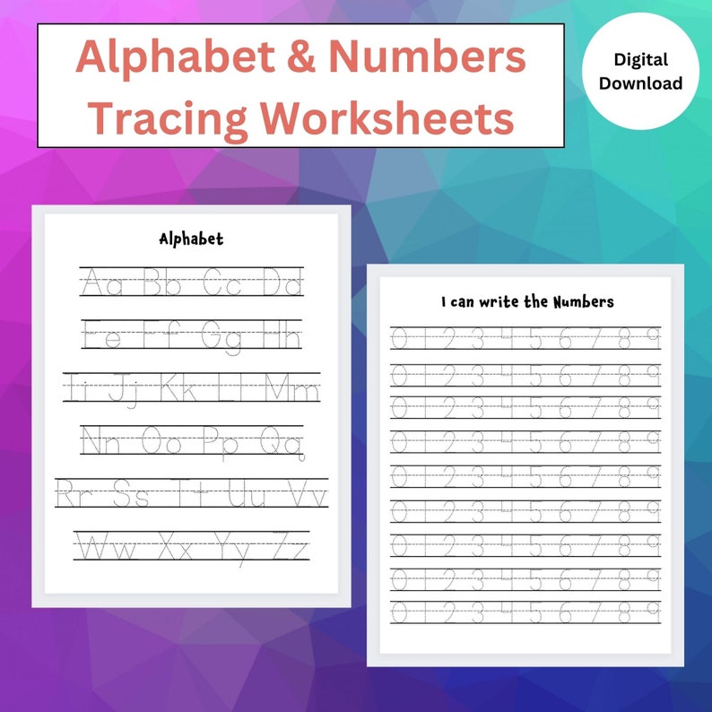 Alphabet and Numbers Tracing Worksheet/alphabet & Number Tracing ...