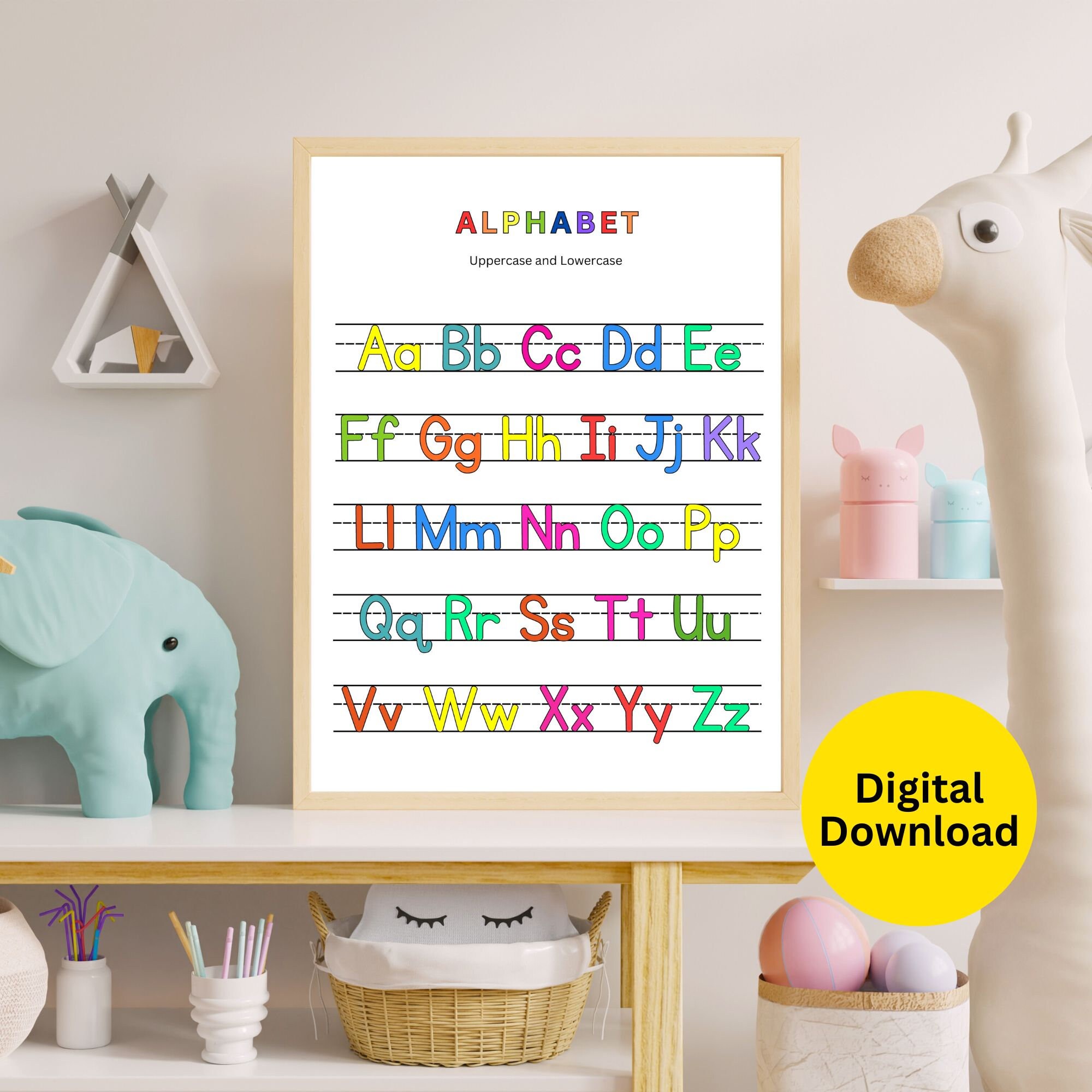 Alphabet Poster, ABC Poster, Educational Wall Art, Homeschool Classroom ...