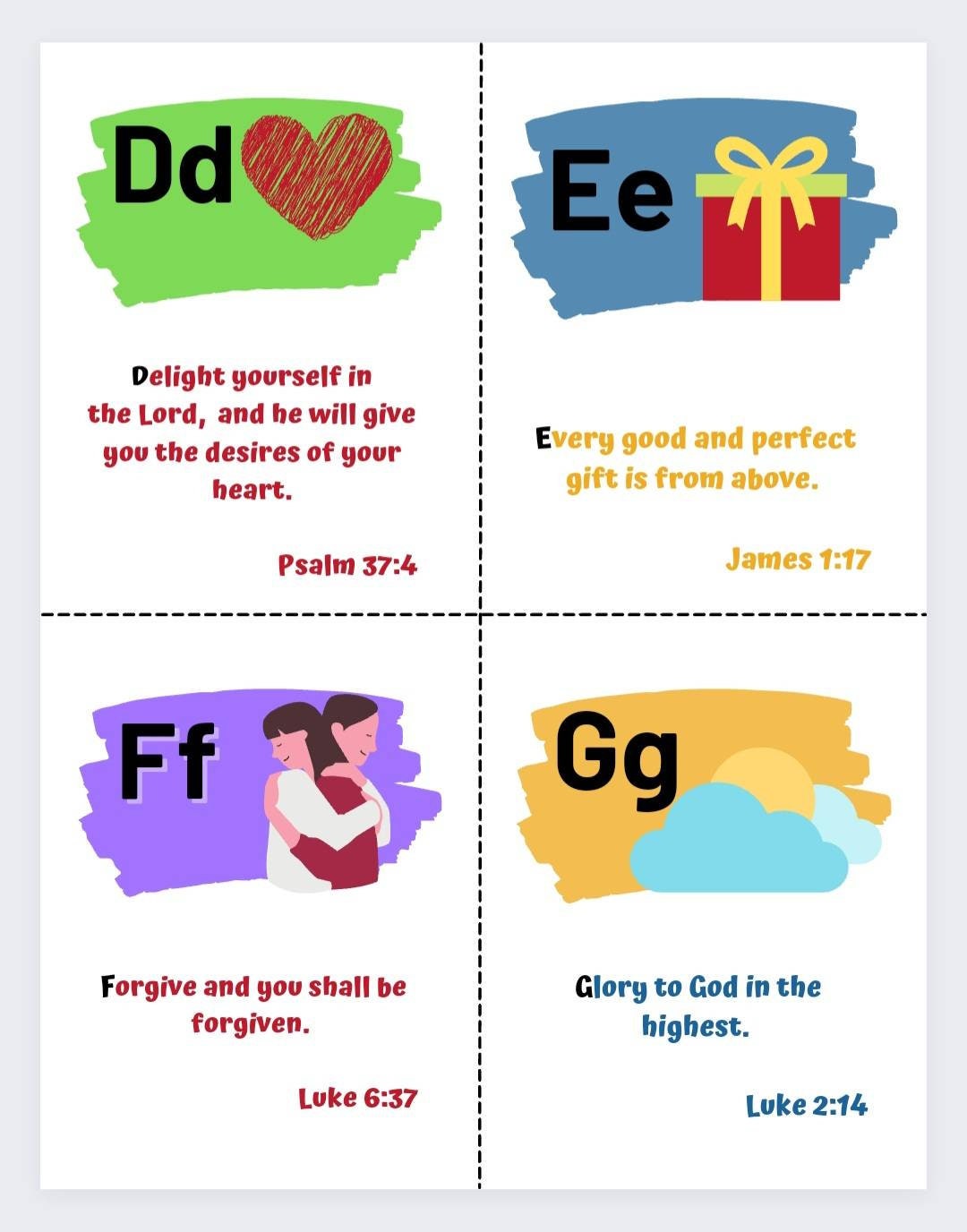 Printable ABC Bible Card / Memory Verse Card / Bible ABC / ABC Bible ...