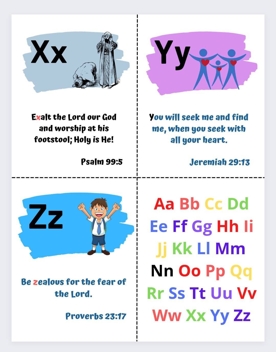 Printable ABC Bible Card / Memory Verse Card / Bible ABC / ABC Bible ...