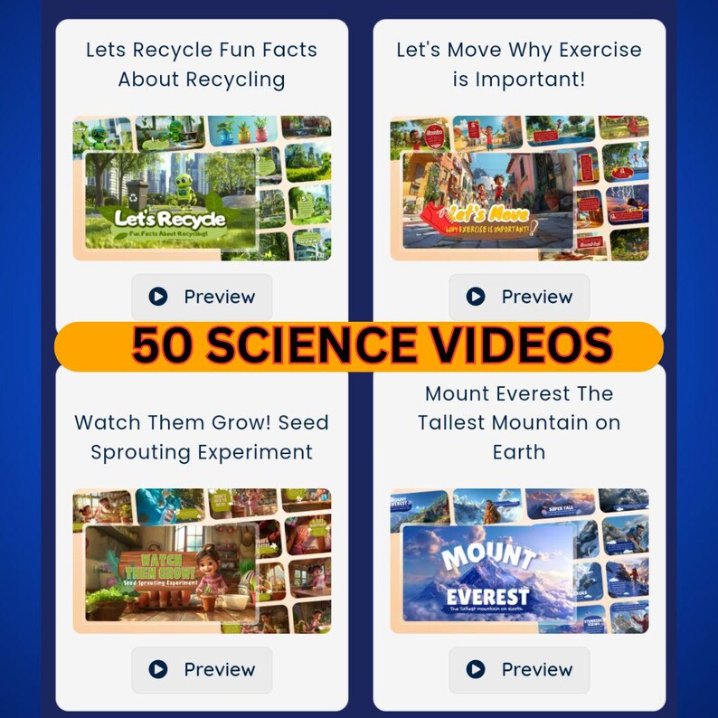 50 Kids Science and Educational Videos PLR - Editable Quizzes, Games ...