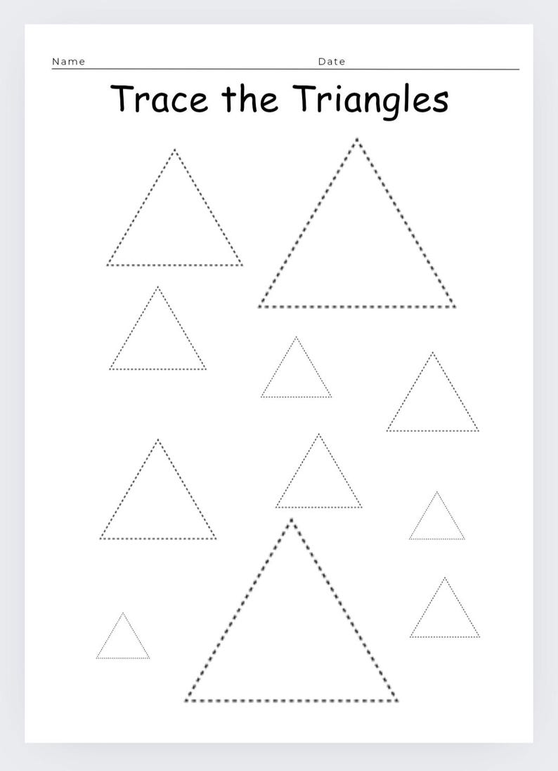 Shape Tracing Worksheets - Etsy