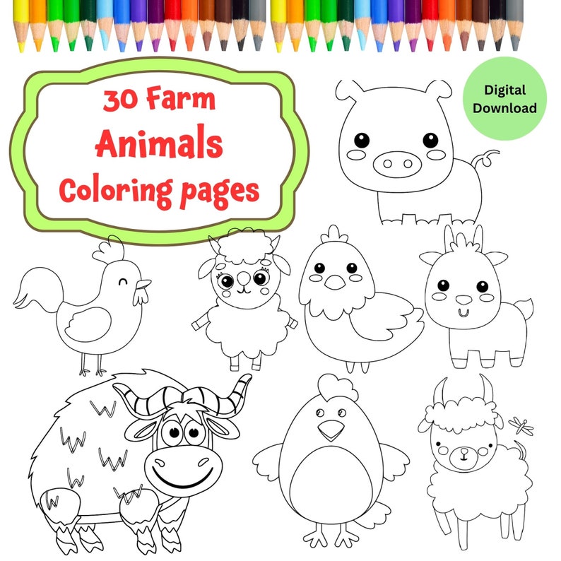 Farm Animals Coloring Pages, Printable Coloring Pages, Farm Coloring ...