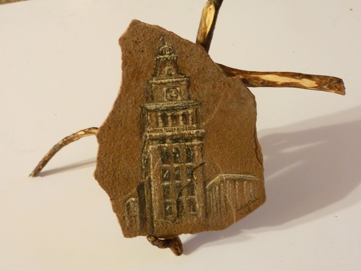 Denver Clock Tower Original Painting on Sandstone - Etsy