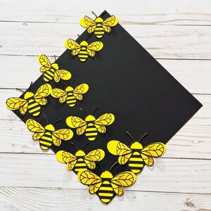 Bumble Bee Graduation Cap Decorations Bee-themed Graduation Decor Class ...