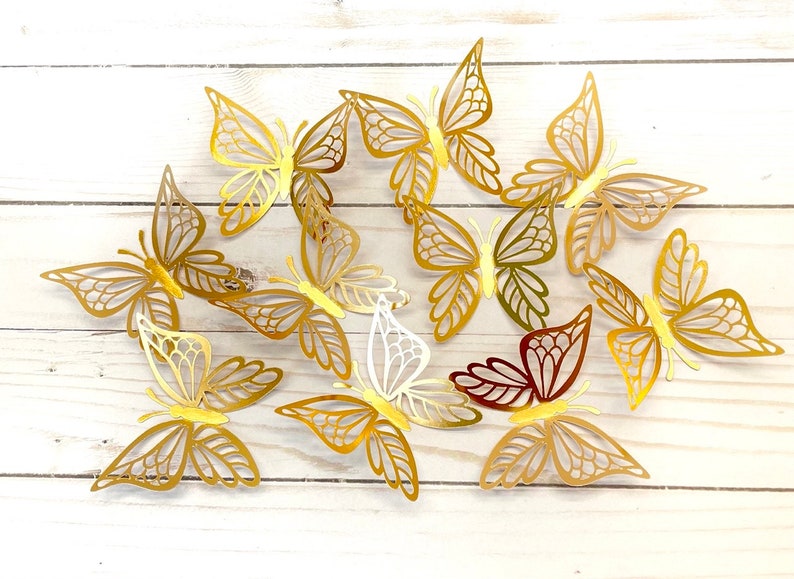 Gold Paper Butterfly Cutouts Paper Butterflies in Gold Color - Etsy