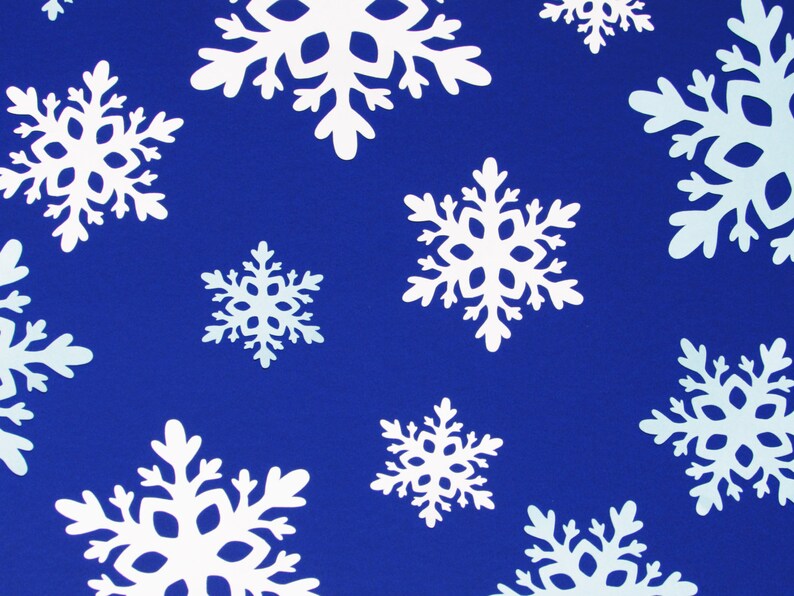 White Blue Snowflake Paper Die Cuts Snowflake Cut Outs - Etsy