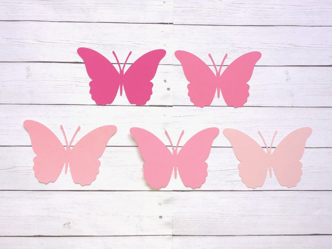 Pink Paper Butterfly Cutouts Pink Butterflies Cutouts Paper Butterfly ...