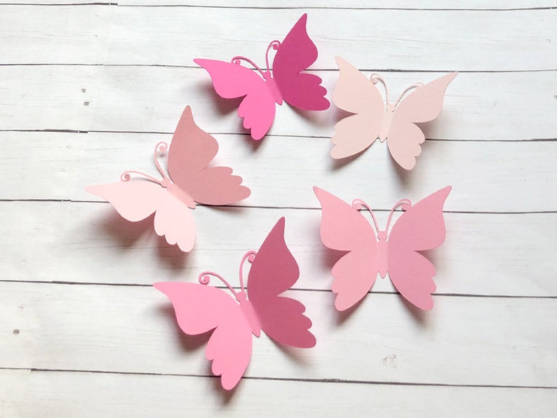 Pink Paper Butterfly Cutouts Pink Butterflies Cutouts Paper - Etsy