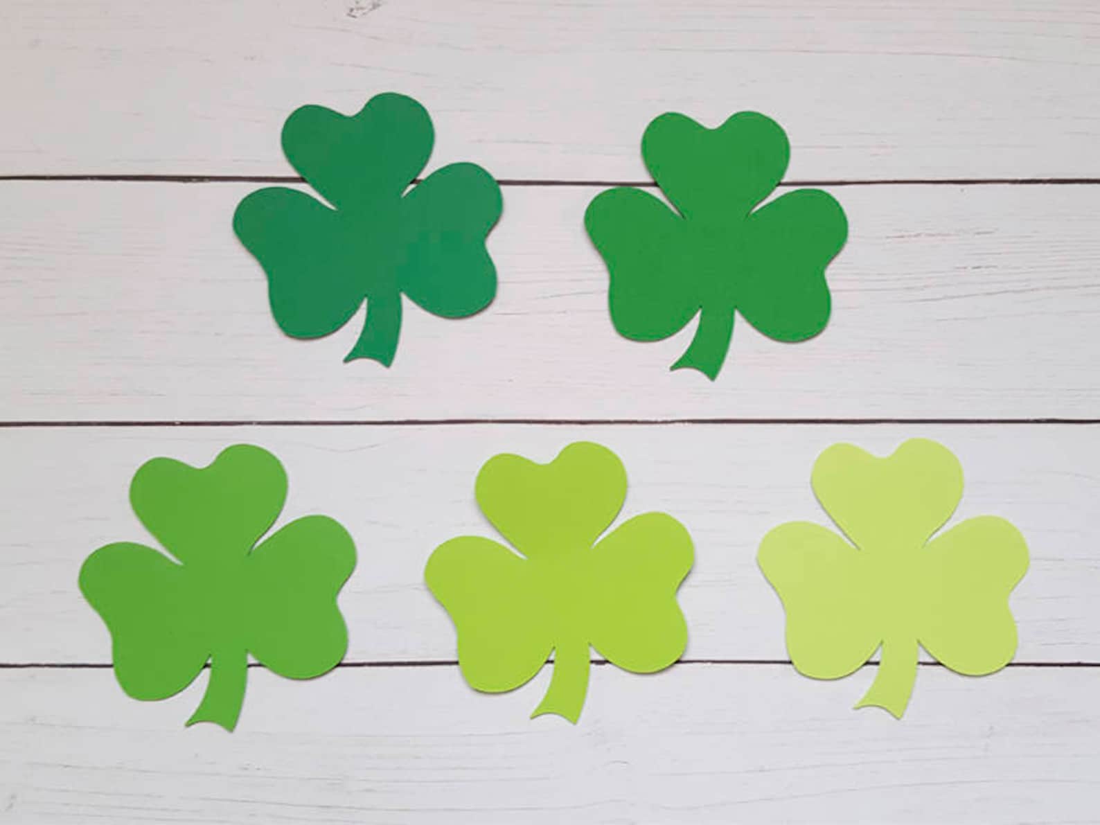 Shamrock Paper Die Cuts Green Shamrock Cutouts Three Leaf - Etsy