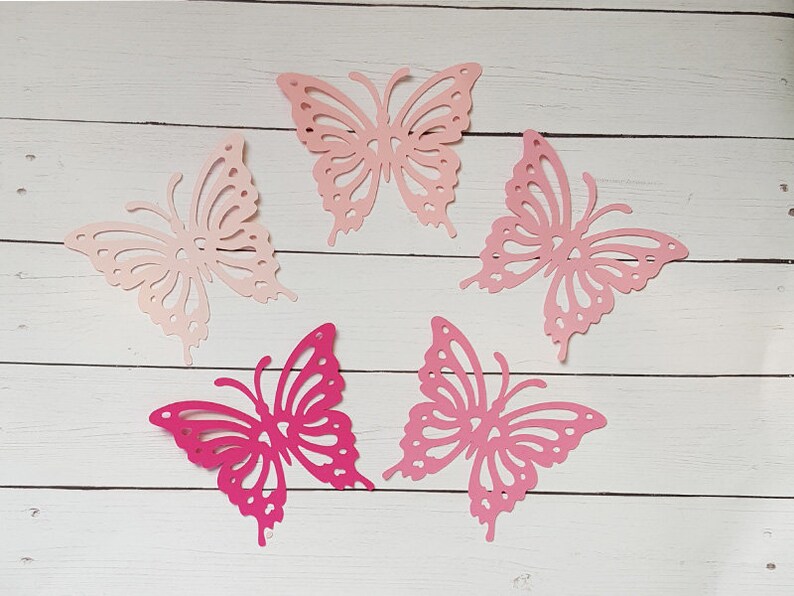 Pink Paper Butterfly Die Cuts Pink Butterfly Cutouts Big - Etsy