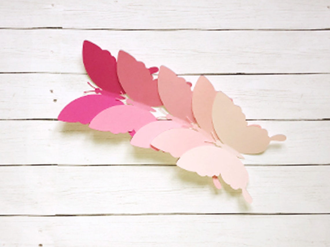 Pink Paper Butterfly Cutouts Pink Butterflies Cutouts Paper - Etsy