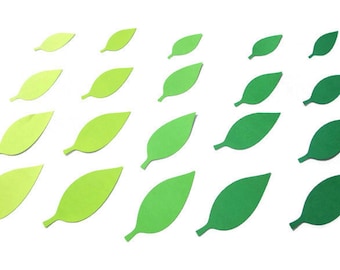 Paper Leaves...100 Piece Set of Very Beautiful Feathered Green - Etsy