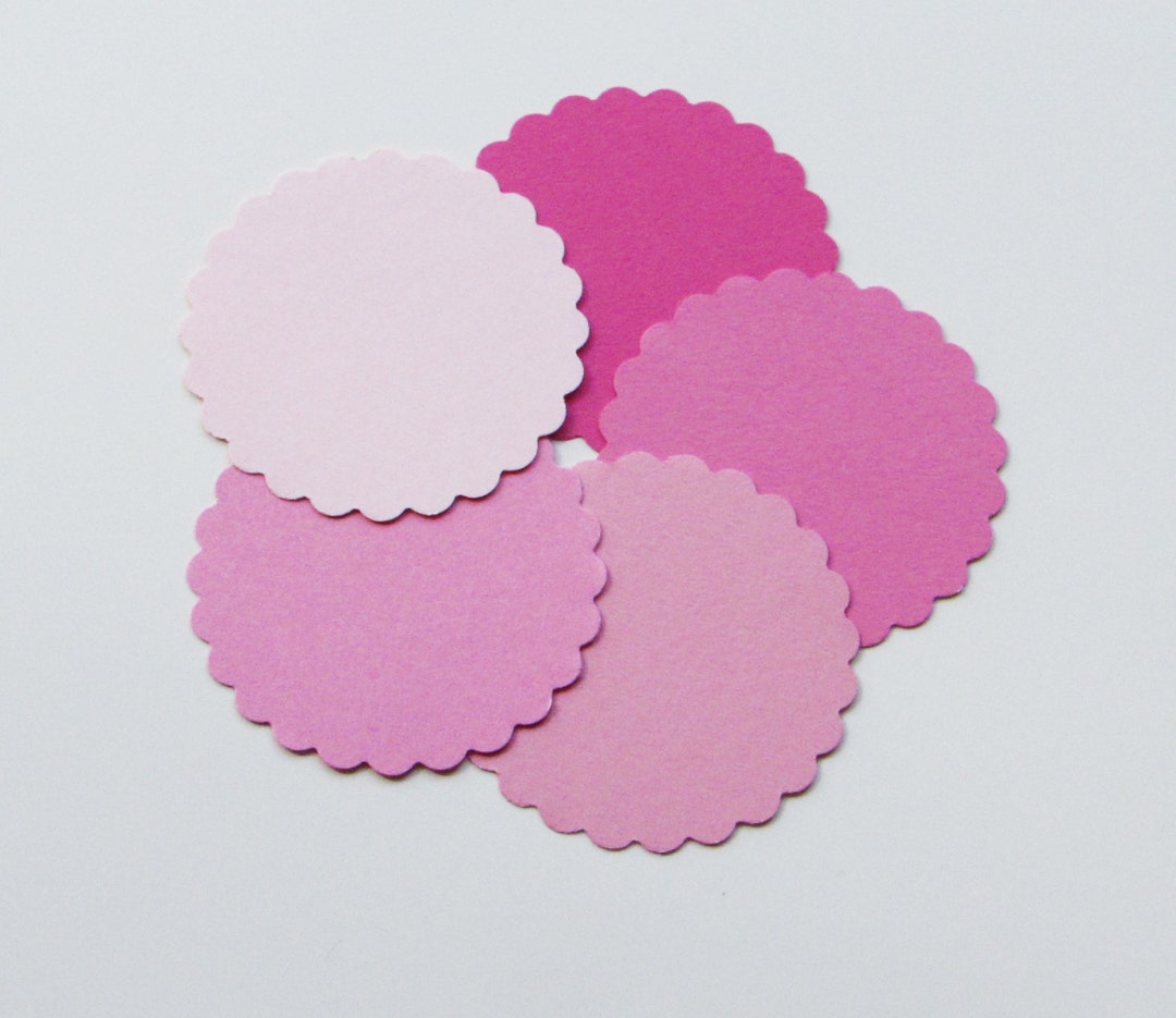 Pink Scalloped Circles Cutouts Scalloped Circle Die Cuts Pink Paper ...