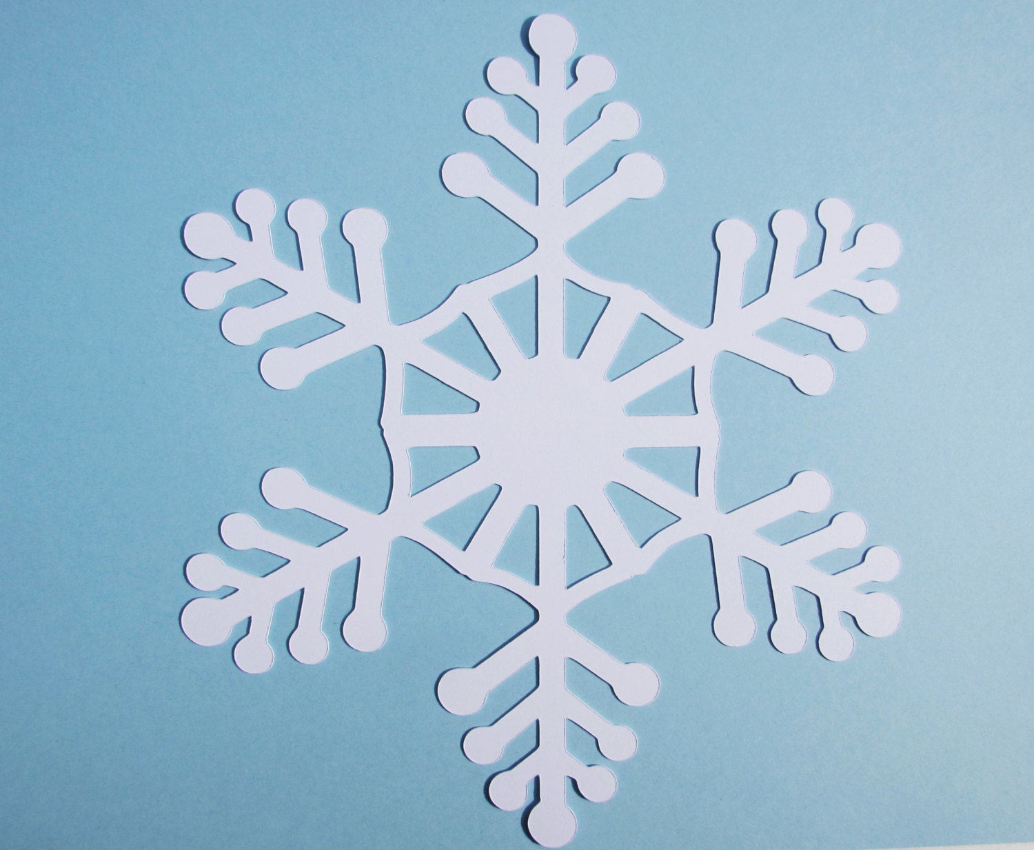 White paper snowflake die cuts Snowflake Cutouts Cardstock | Etsy