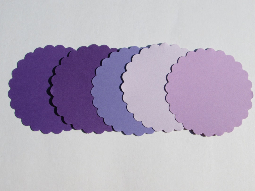 Purple Paper Scalloped Circle Cutouts Scalloped Circle Die Cuts Purple ...