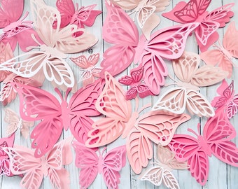Pink Paper Butterfly Die Cuts Pink Butterfly Cutouts Pink - Etsy