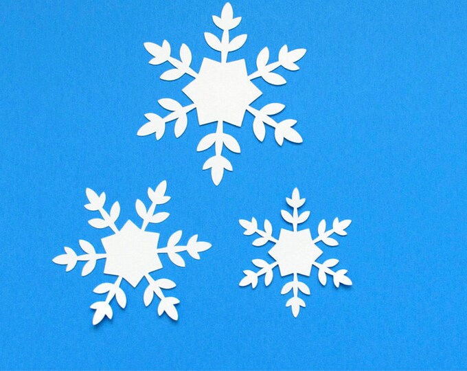 25 White Snowflake Paper Die Cuts/ Snowflake Die Cut / Cardstock ...