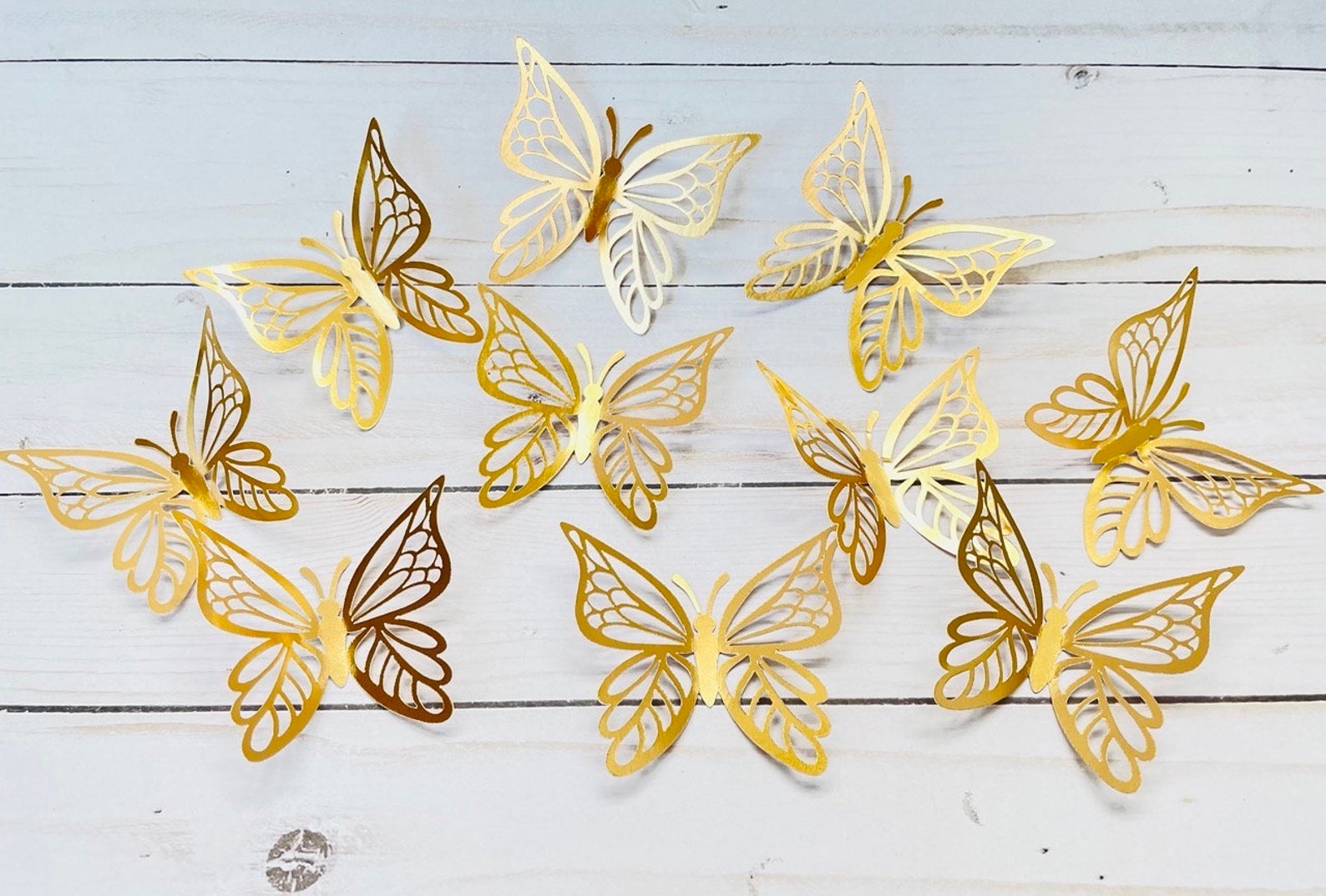 Gold Paper Butterfly Cutouts Paper Butterflies in Gold Color - Etsy
