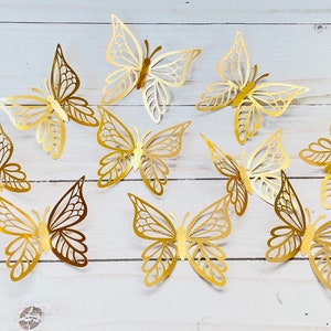 Gold Paper Butterfly Cutouts Paper Butterflies in Gold Color Gold ...