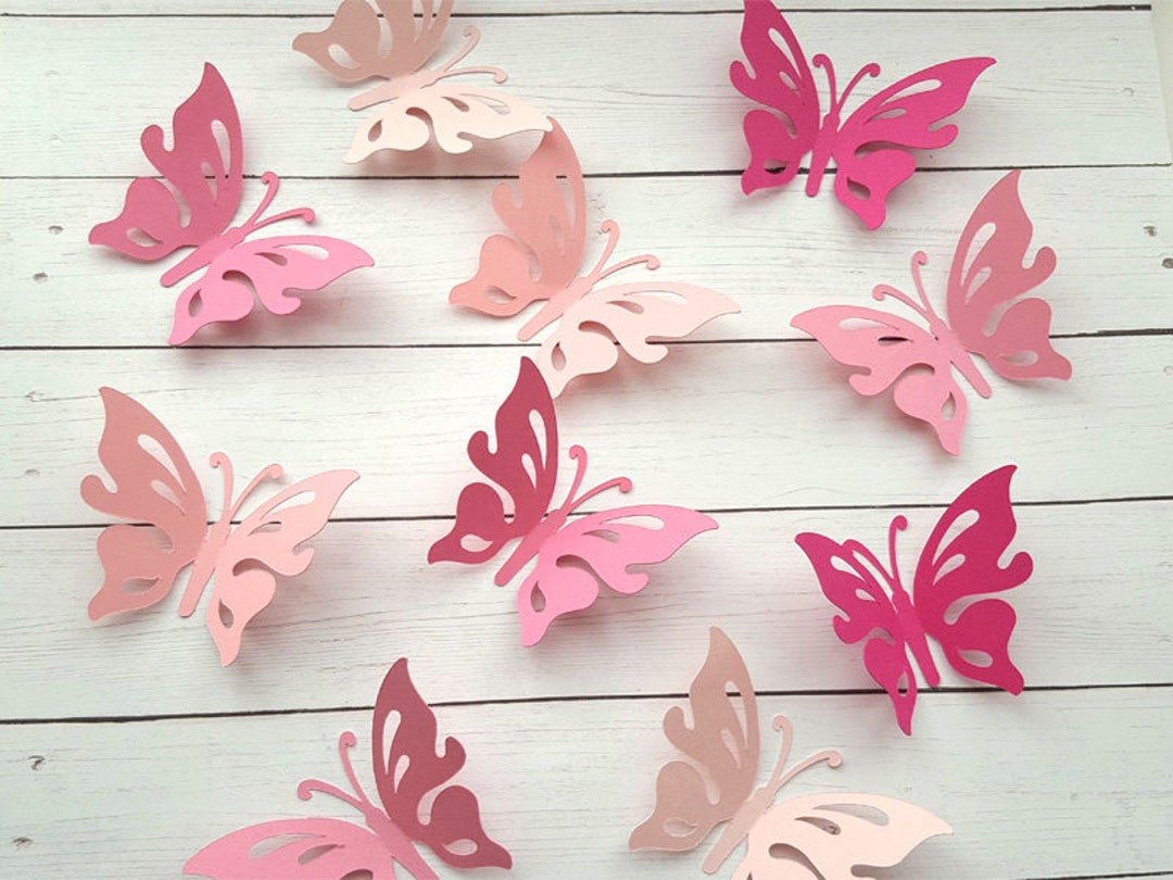 Pink Paper Butterfly Die Cuts Pink Butterfly Cutouts Big Butterfly Die ...