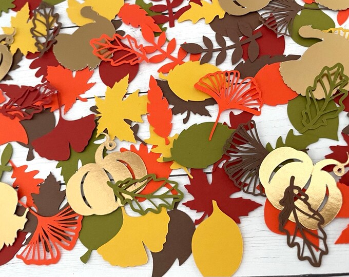 Leaf Paper Confetti Thanksgiving Confetti Autumn Table Confetti Mixed ...