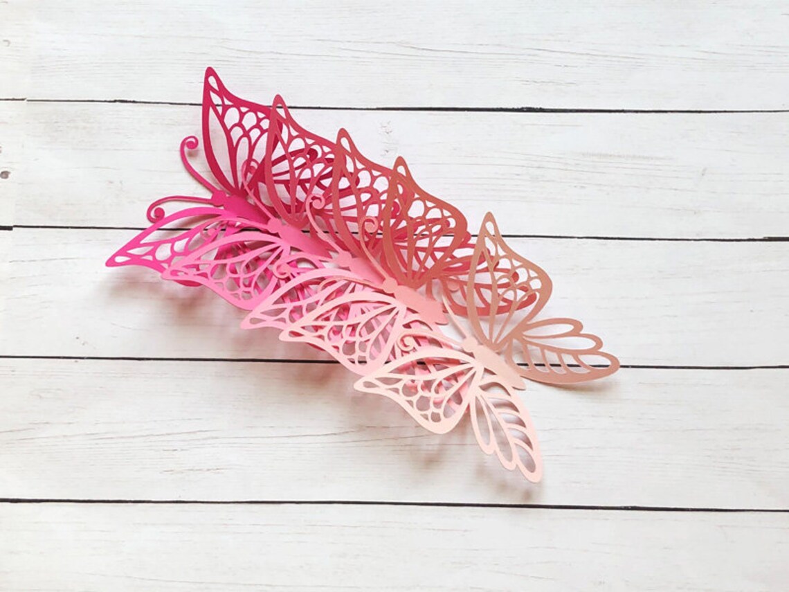 Paper Butterfly Die Cuts Pink Paper Butterfly Cutouts - Etsy