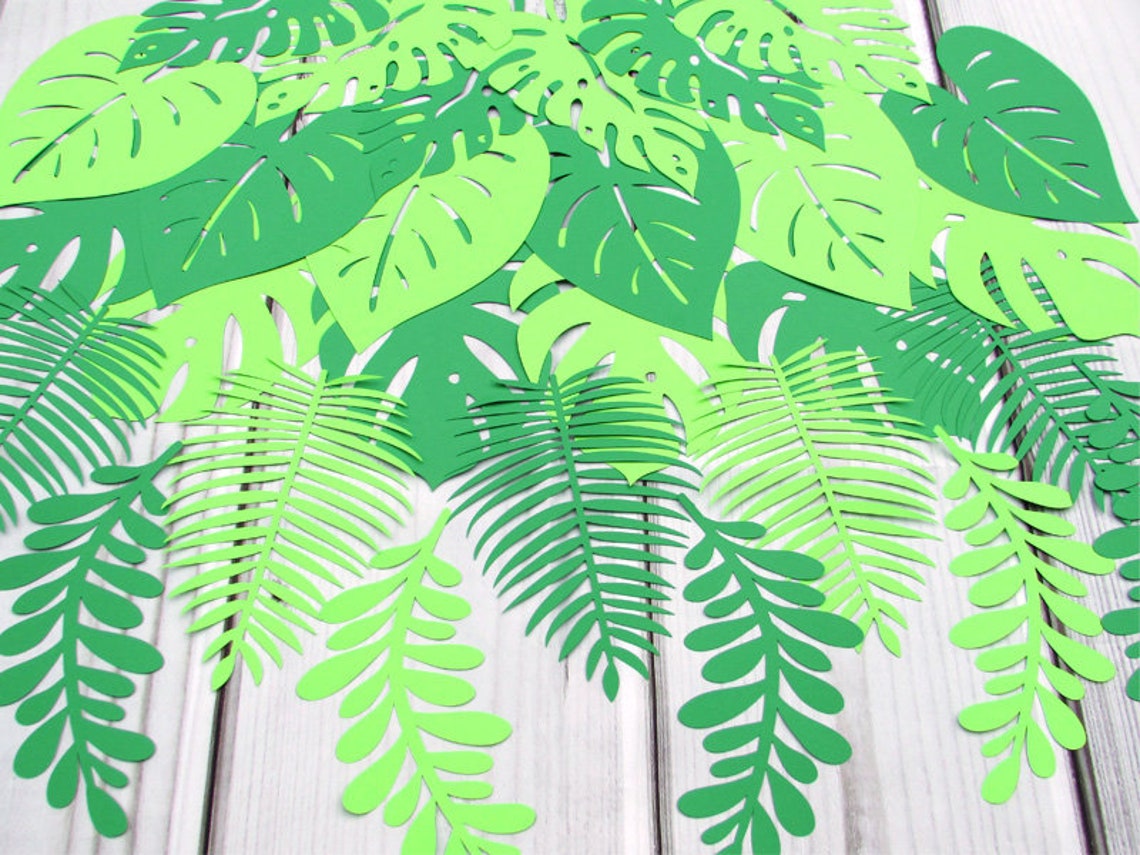 Tropical Paper Leaves Cutouts Large Tropical Leaf Cutouts - Etsy UK