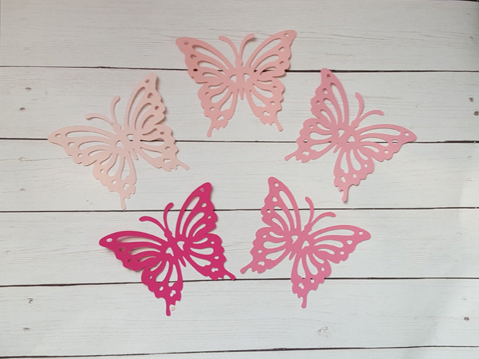 Pink paper butterfly die cuts Pink butterfly cutouts Big | Etsy